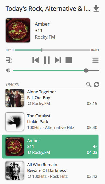 The now playing panel | Manual SonicWeb for Mac | SonicWeb